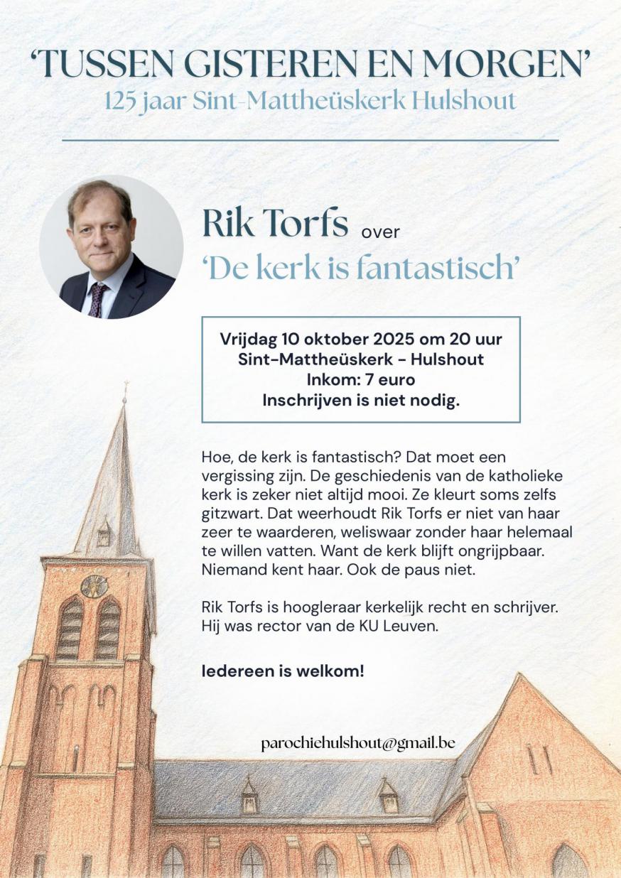 Lezing Rik Torfs 10/10/2025 | Kerknet